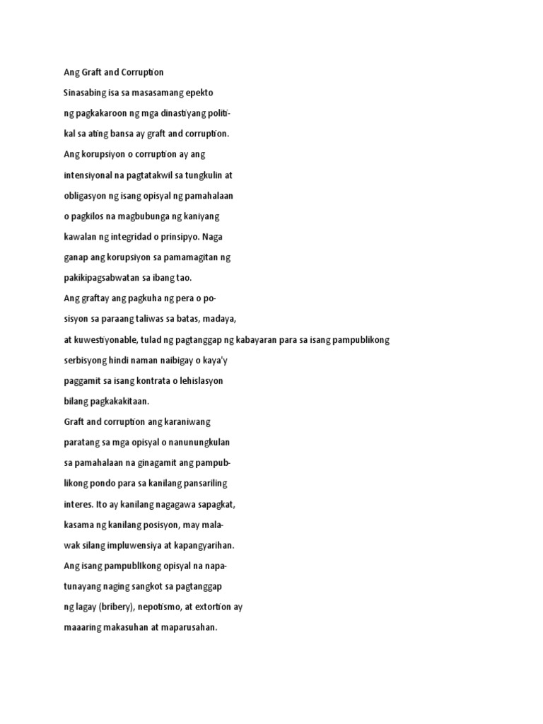 Graft at Korupsiyon sa Pilipinas | PDF
