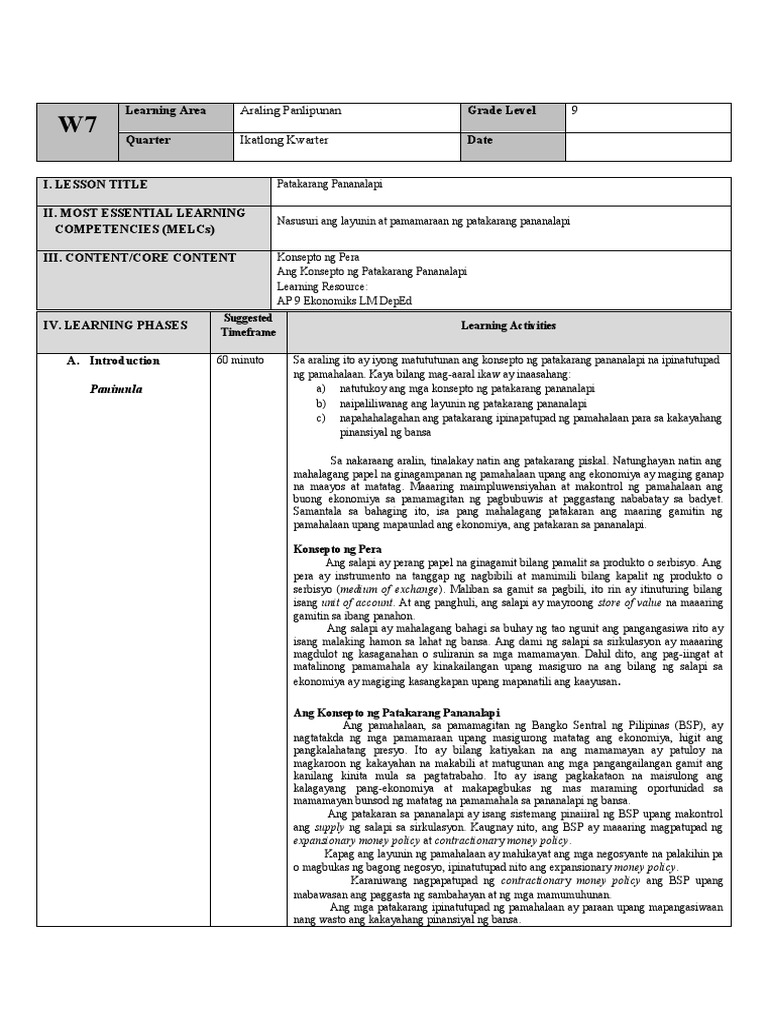 Ks3 Leap Ap9 q3 Week 7 | PDF