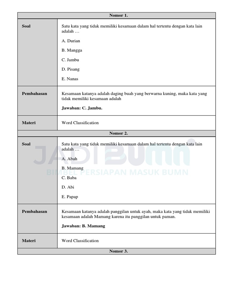 Word Classification | PDF