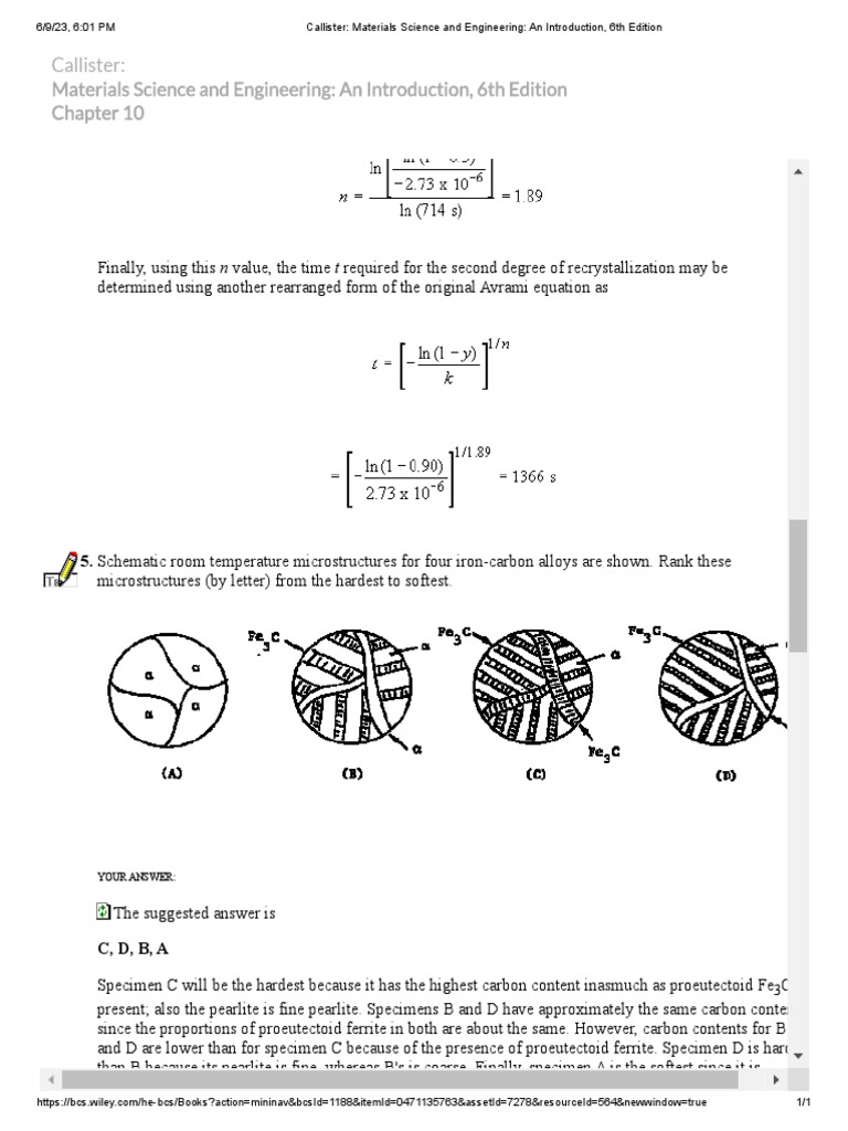 Callister - Materials Science and Engineering - An Introduction, 6th Edition ch-10 | PDF