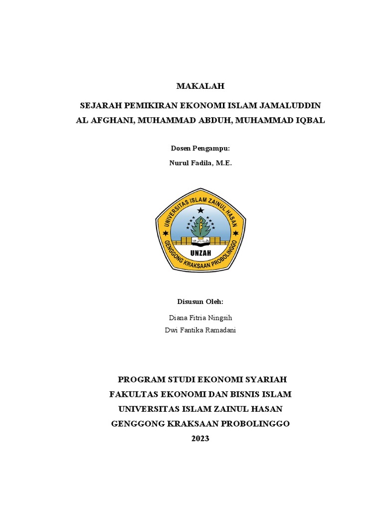 Sejarah Pemikiran Ekonomi Islam Jamaluddin Al Afghani, Muhammad Abduh ...