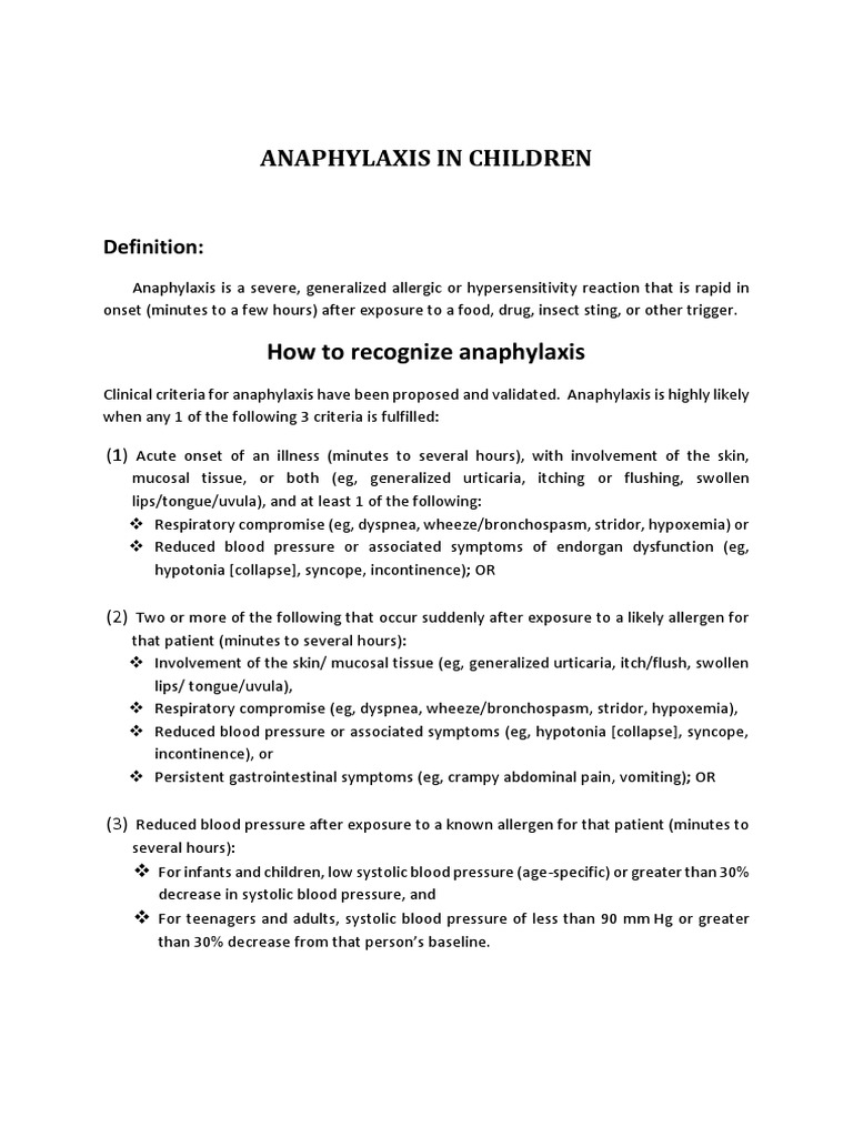 Anaphylaxis | PDF
