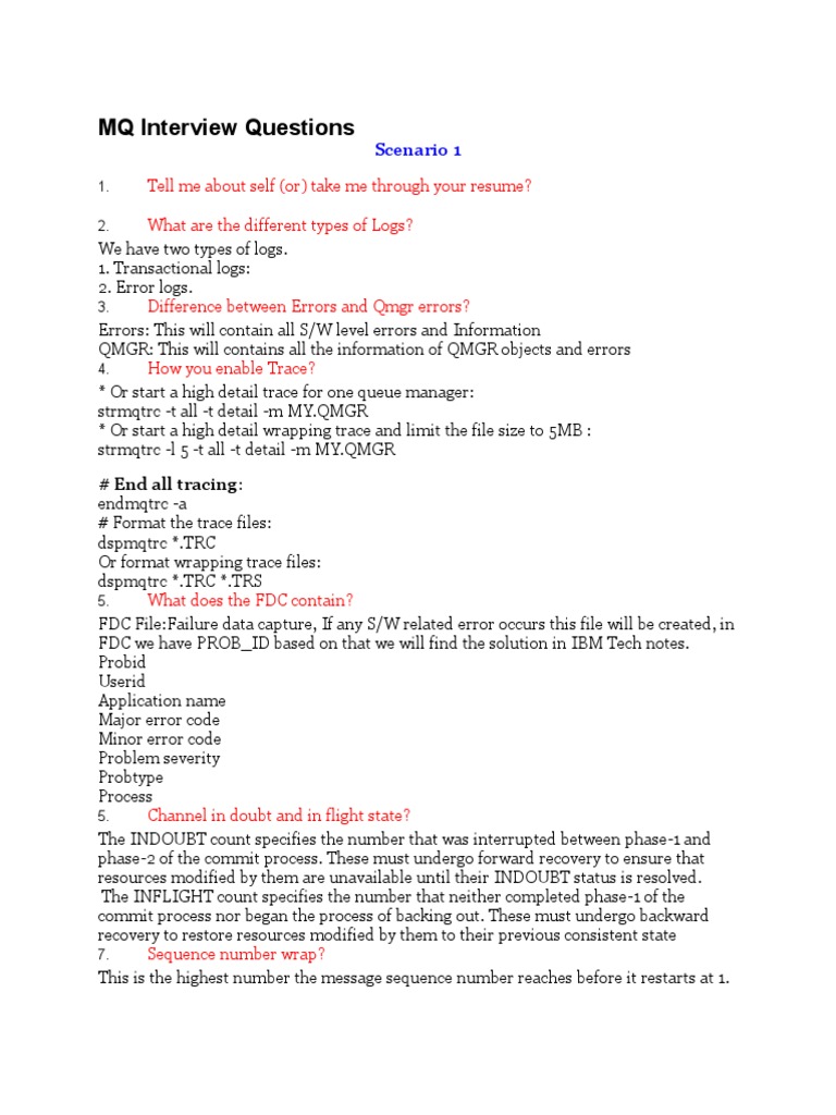 MQ Interview Questions | PDF