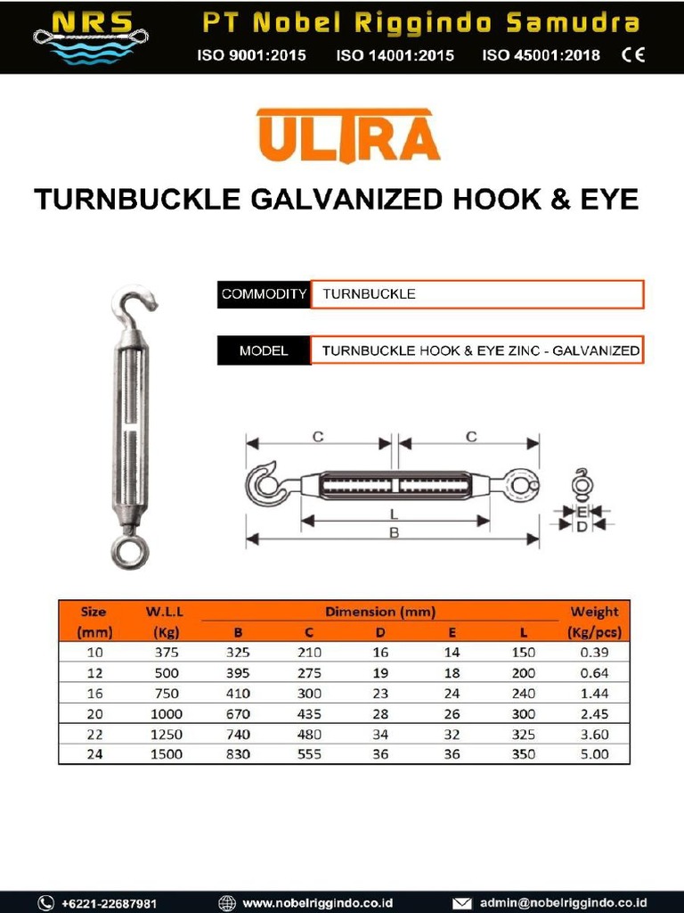 Brochure Turnbuckle Galvanized | PDF