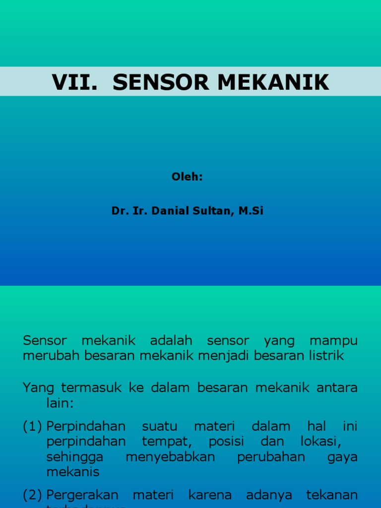 Sensor Mekanik dalam Industri | PDF | Sains & Matematika
