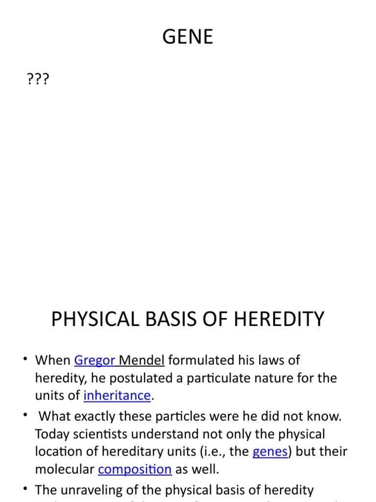 Physical Basis of Heredity | PDF | Heredity | Cell Biology