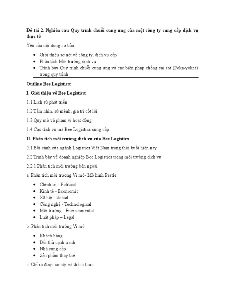 Main Outline Bee Logistics | PDF