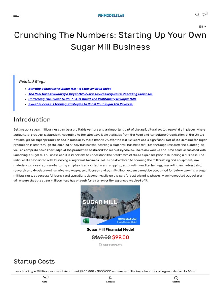 Starting Own Sugar Mill Business | PDF