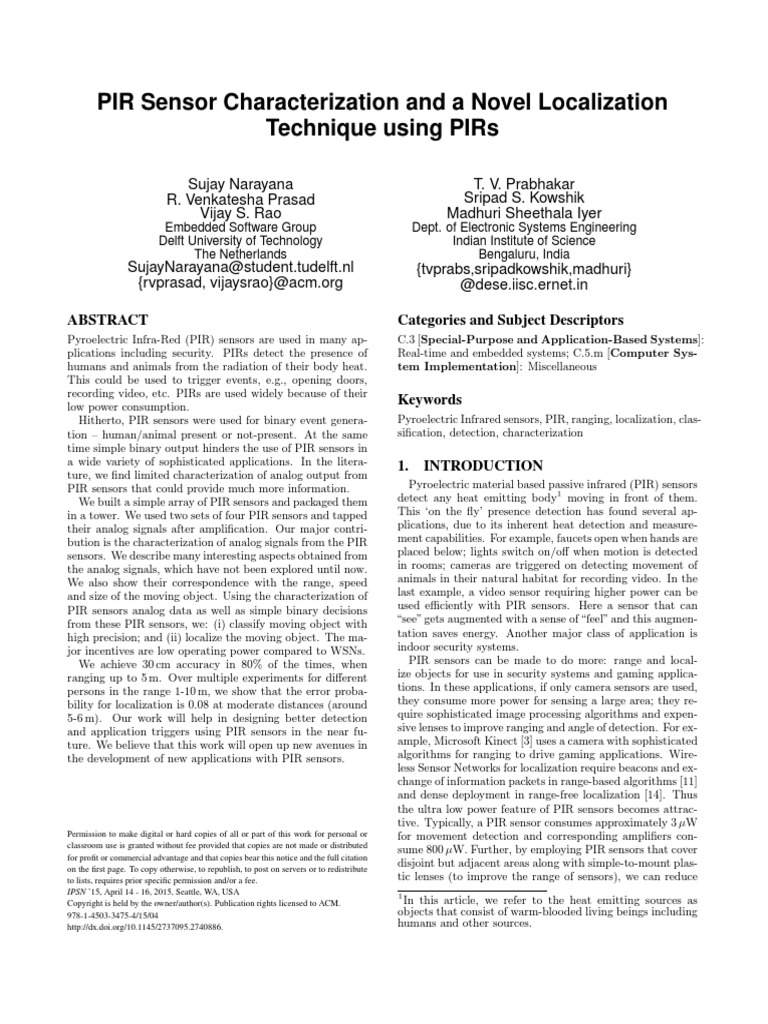 Pir Sensor Characterization and A Novel Localization Technique Using ...
