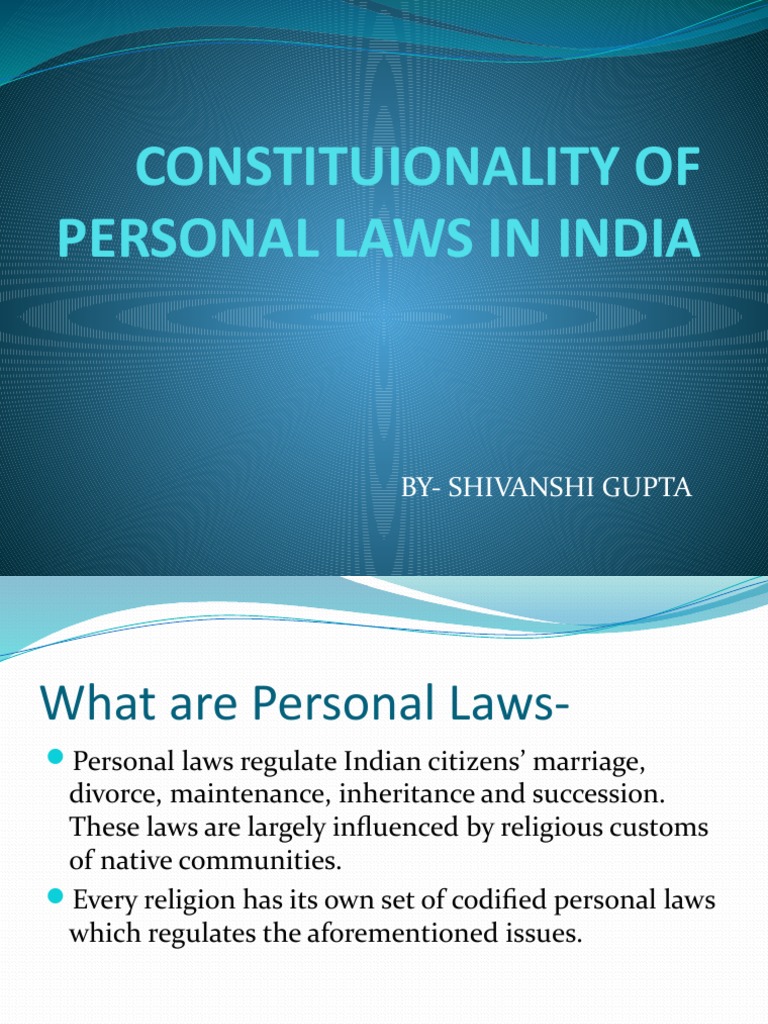 Indian Personal Laws: A Legal Analysis | PDF