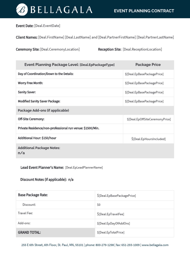 Event Planning Contract Agreement | PDF | Credit Card | Indemnity