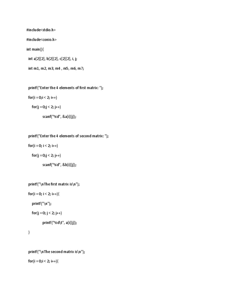 Strassen's Algo | PDF