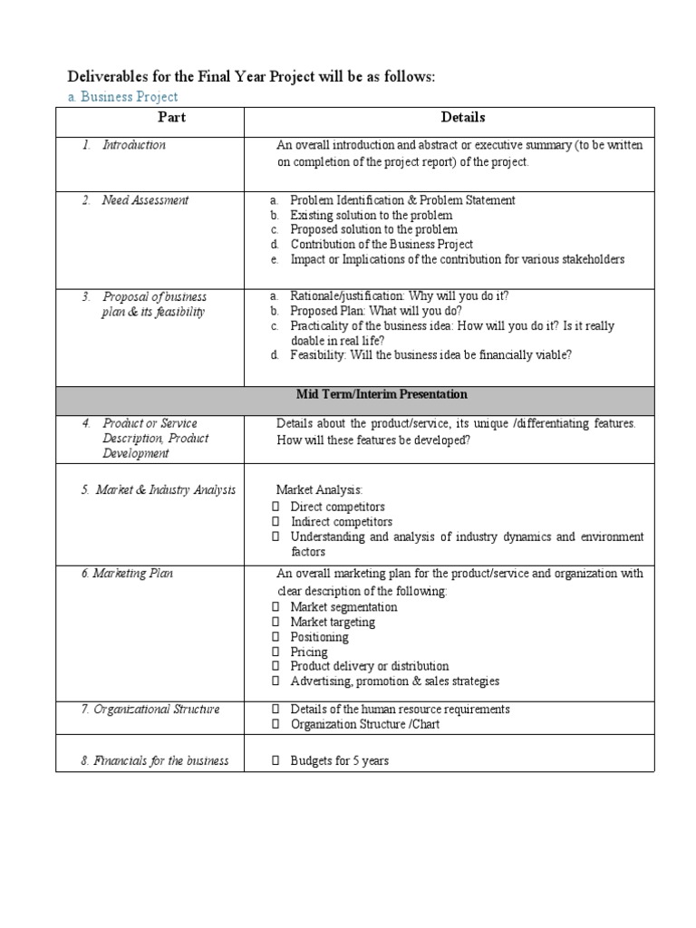 Final Year Project Business Plan Guide | PDF | Budget | Product (Business)