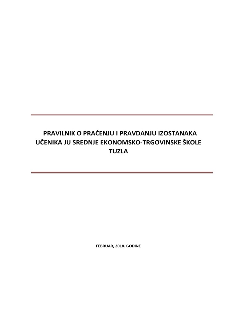Pravilnik Za Izostanke 3 | PDF