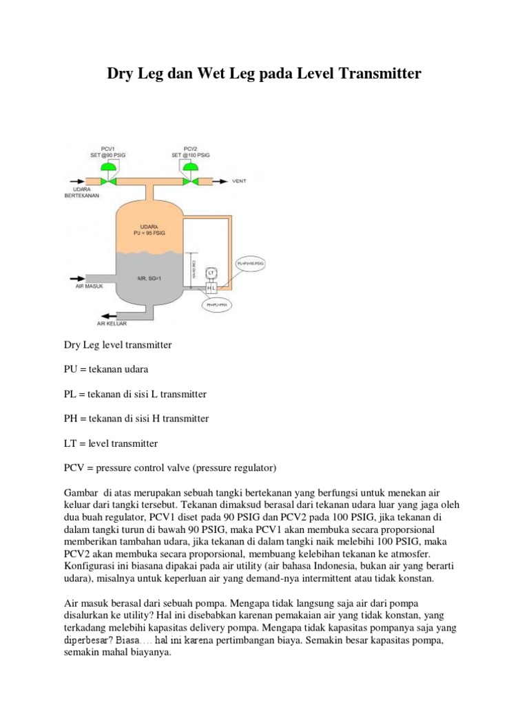 Dry Leg Dan Wet Leg Pada Level Transmitter | PDF