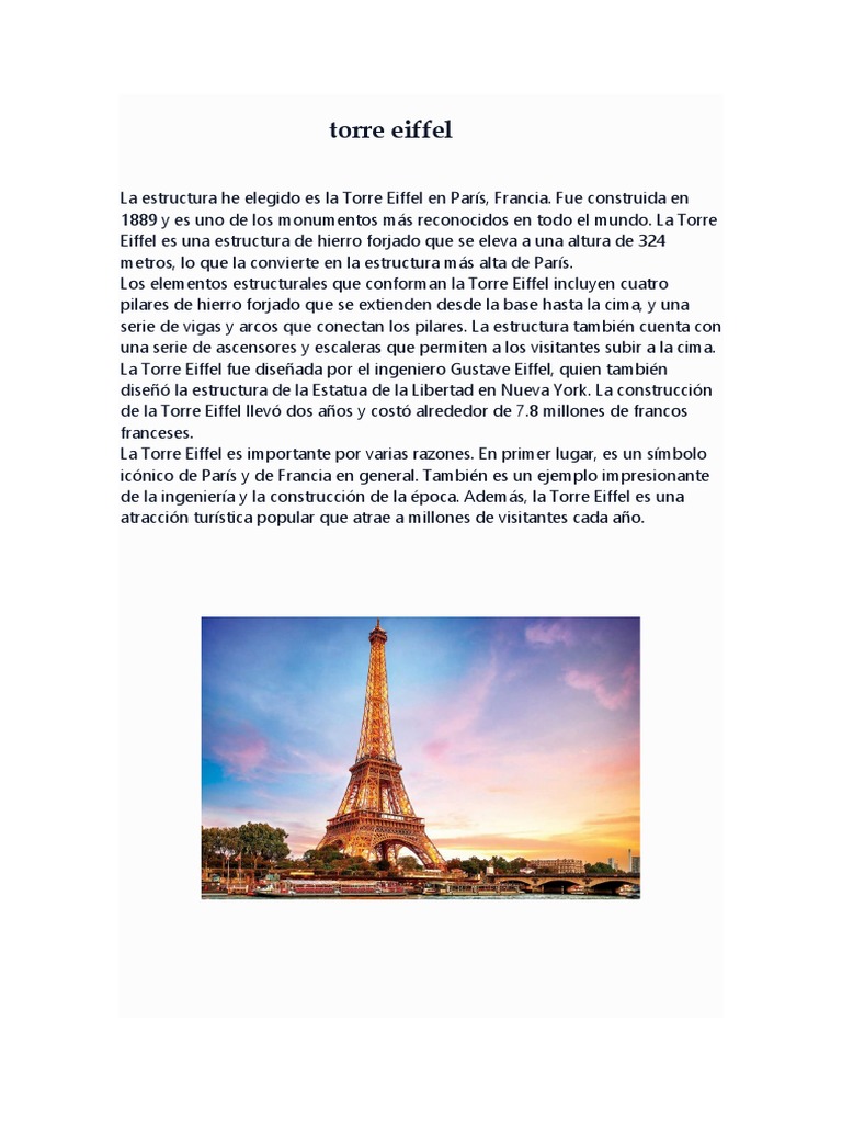Torre Eiffel Avance Grupal. | PDF | Torre | Ingeniero civil