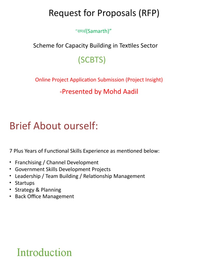 Request For Proposals (RFP) : (SCBTS) | PDF | Textiles | Textile Industry