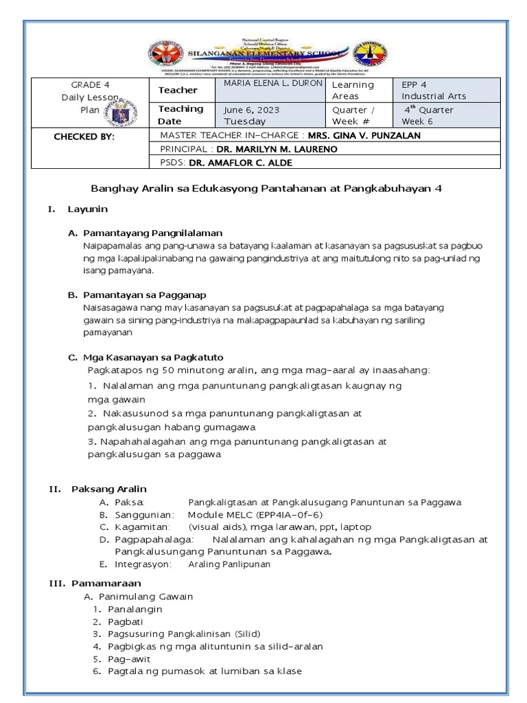 DLP-DEMO-GRADE-4-EPP - June 05, 2023 | PDF
