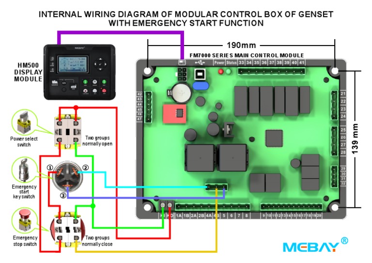 Genset Modular Control Box Wiring Diagram | PDF