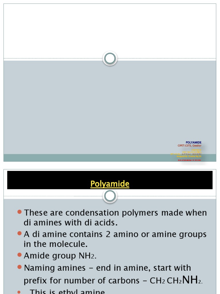 POLYAMIDE | PDF | Amine | Polymers