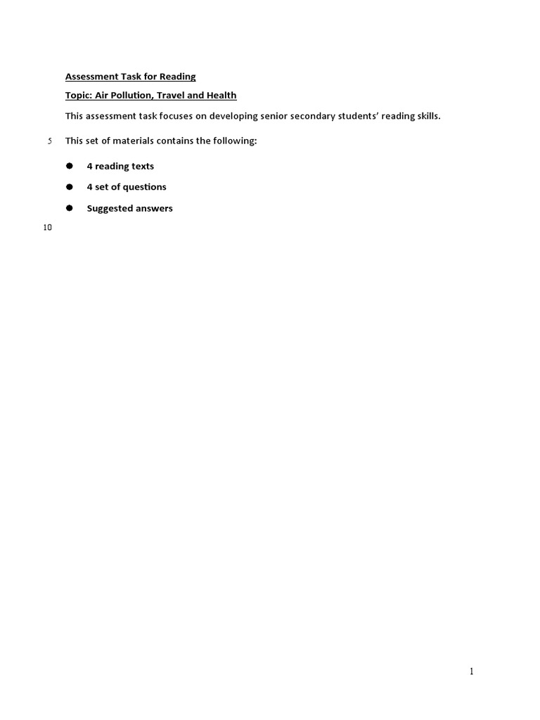 8 Assessment Task Reading Air Pollution | PDF