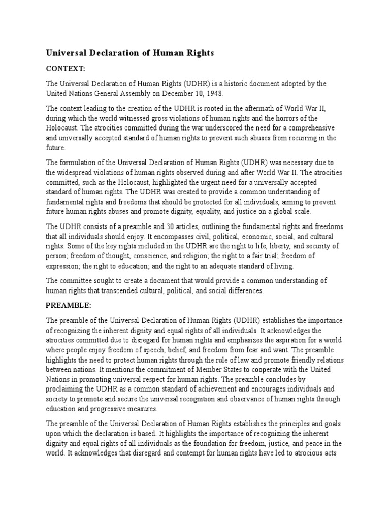 Universal Declaration of Human Rights | PDF | Human Rights | Rights