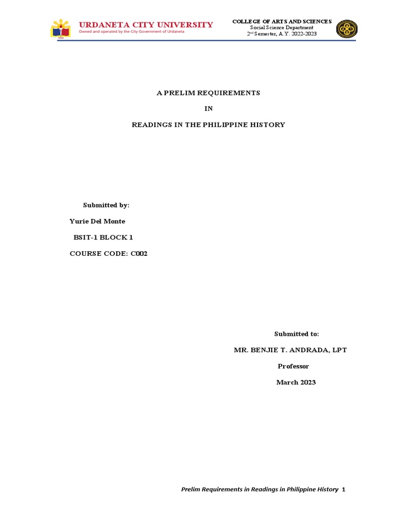 Del Monte Yurie, Rph-Block 1 | PDF | College