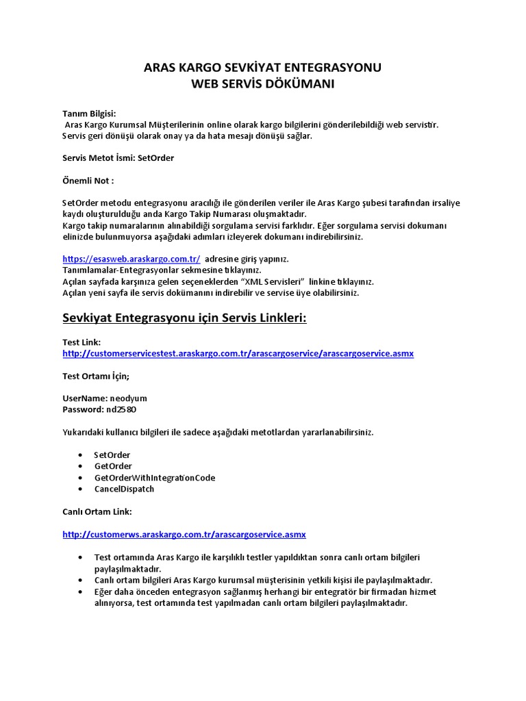 SetOrder - Online Bilgi Gönderimi | PDF