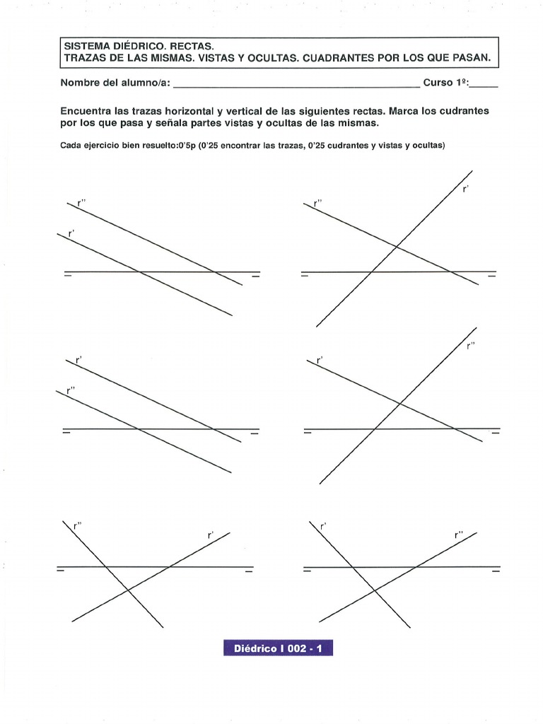 Diedrico Ejercicios | PDF