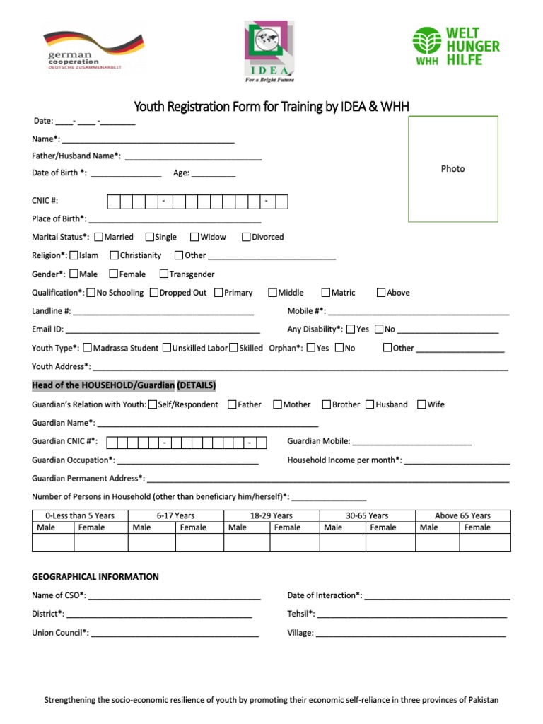 Youth Registration Form | PDF