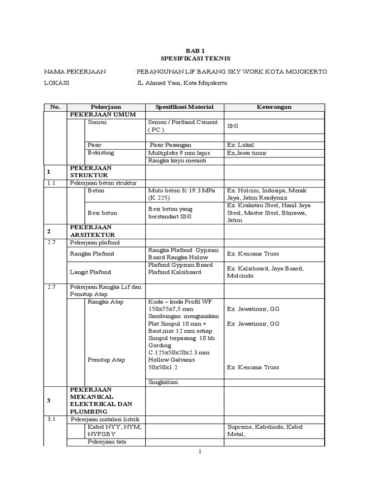 RKS Spek Lift Skywalk | PDF
