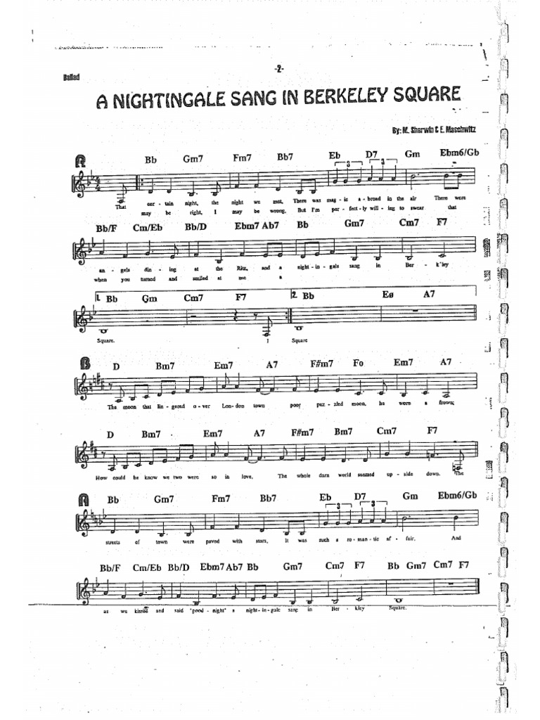 A Nightingale Sang in Berkeley Square - Vocal | PDF