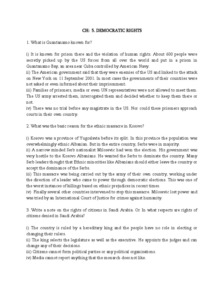 Democratic Rights Notes | PDF