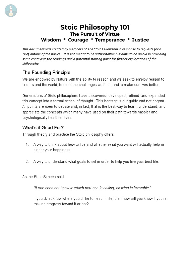 Stoicism 101 | PDF | Stoicism | Philosophical Theories