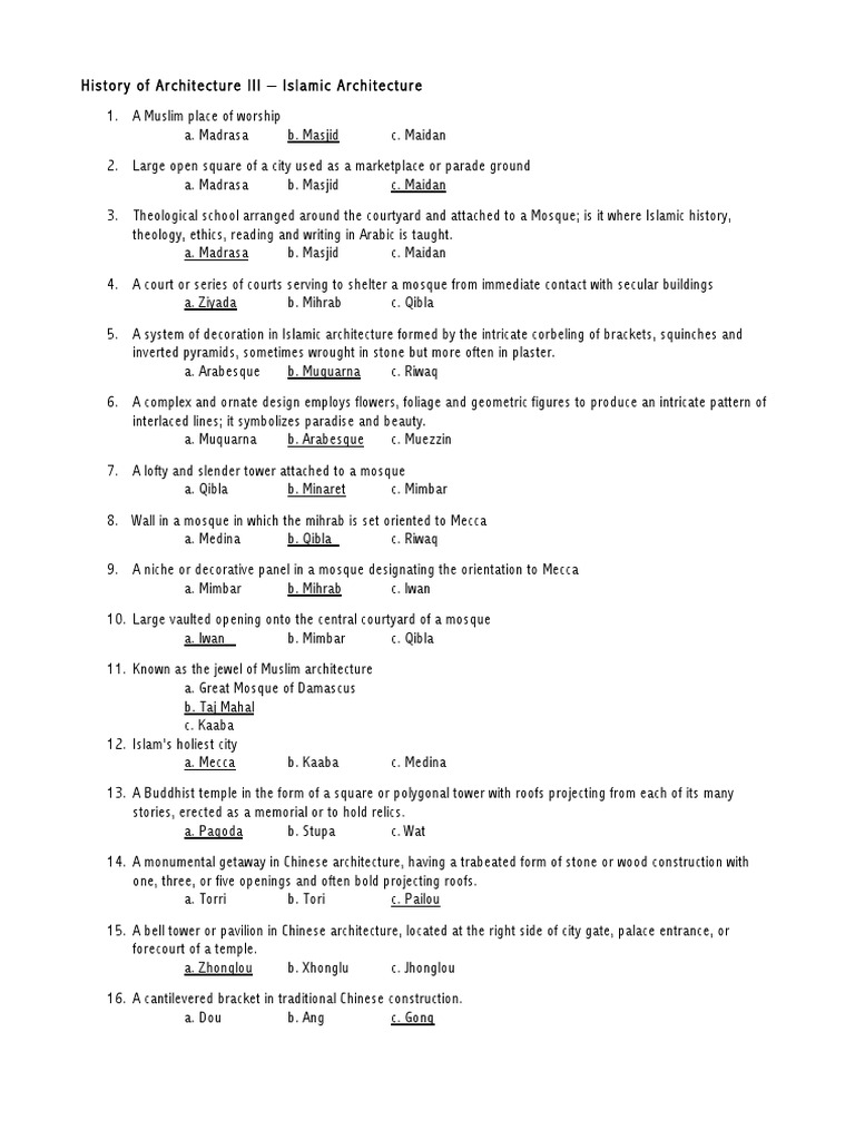HOA III - Islamic Architecture | PDF