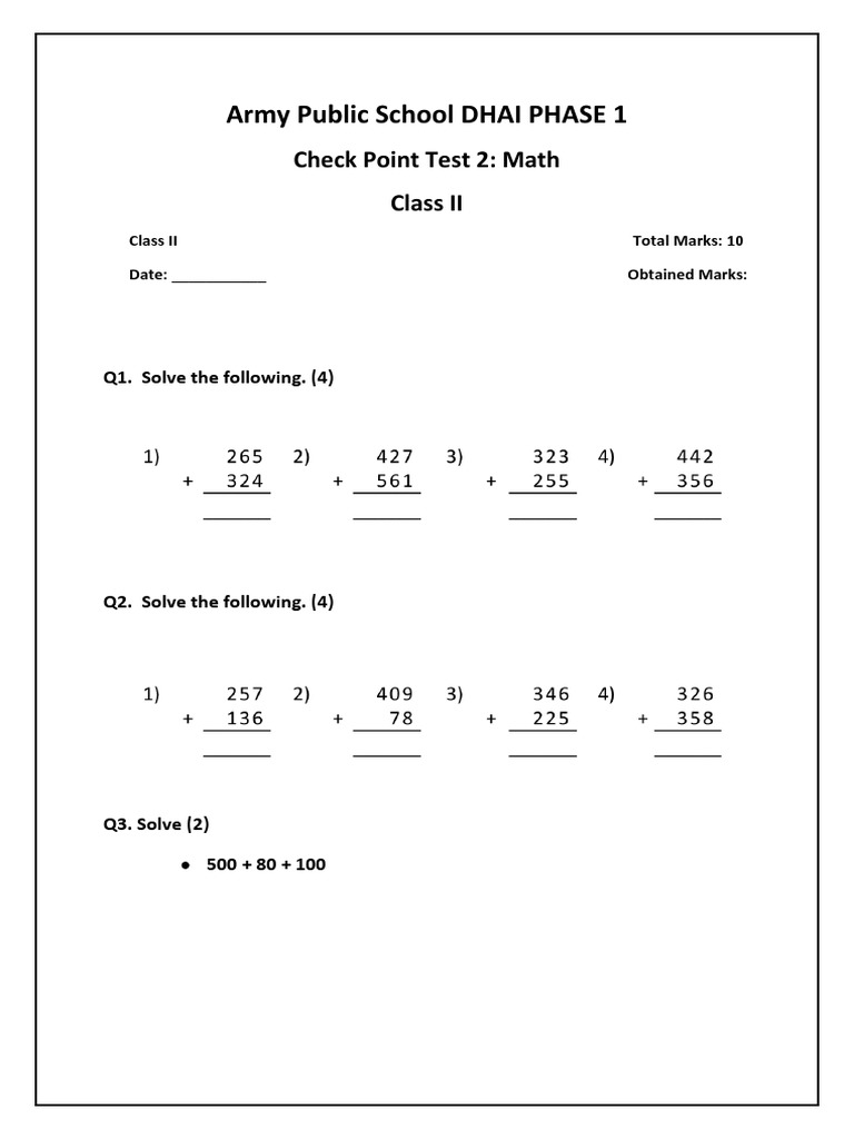 Army Public School DHAI PHASE 1 | PDF