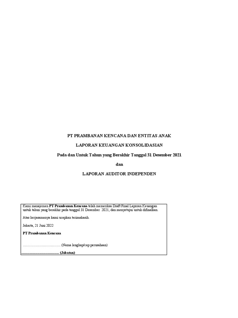 Draft PT Prambanan Kencana 2021 - Combined | PDF