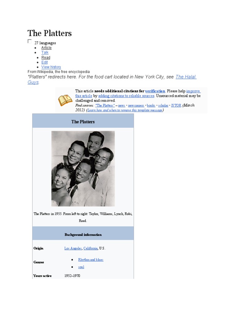 The Platters | PDF | Art | History