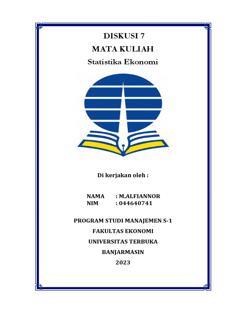 Diskusi 7 Statistika Ekonomi | PDF | Kesehatan Holistik