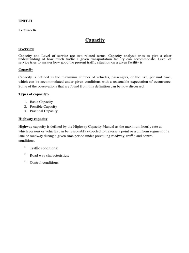 Lecture Notes2 | PDF | Traffic | Controlled Access Highway