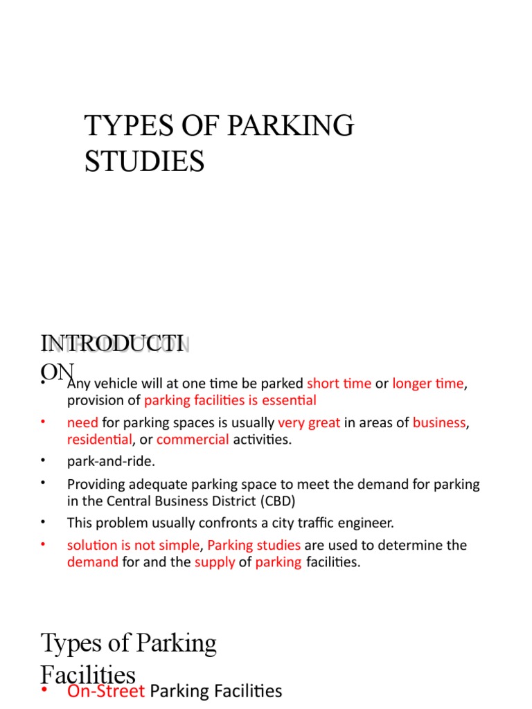 Parking Studies.. | PDF