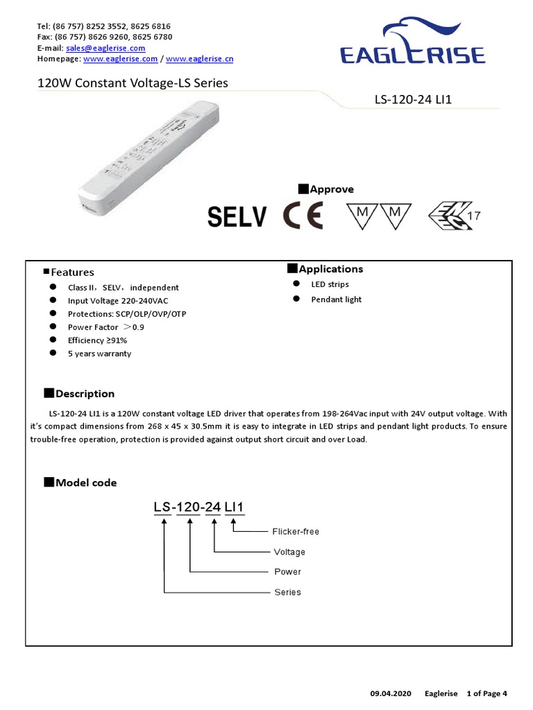 LS-120-24 LI1 Spec REV1.0.7 | PDF