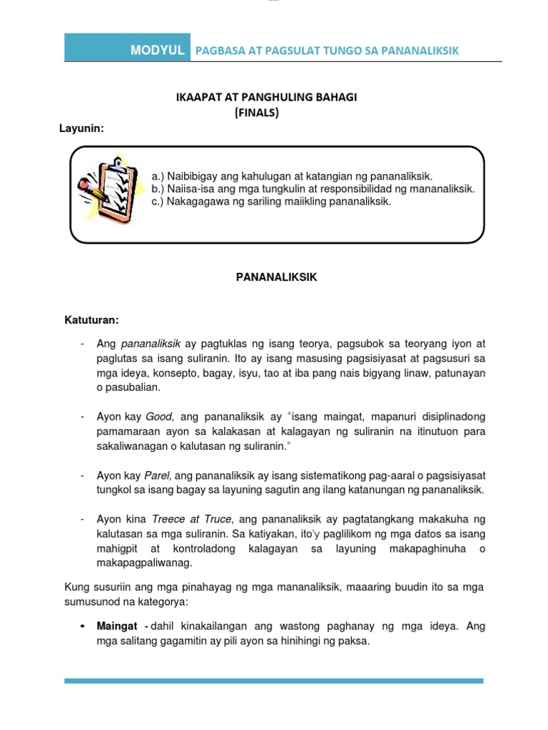 Modyul Sa Filipino 2 - Finals | PDF