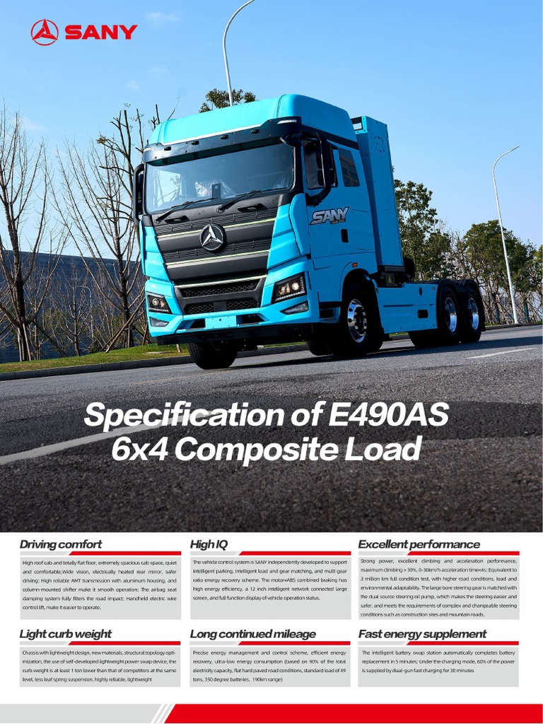 SANY Truck 6x4 EV 490-25 - 173621 | PDF | Semi Trailer Truck | Wheel