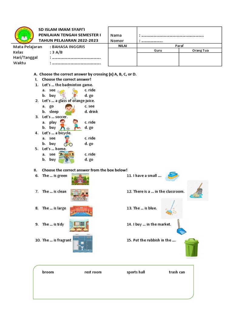 English Exam Assessment for Grade 3 | PDF