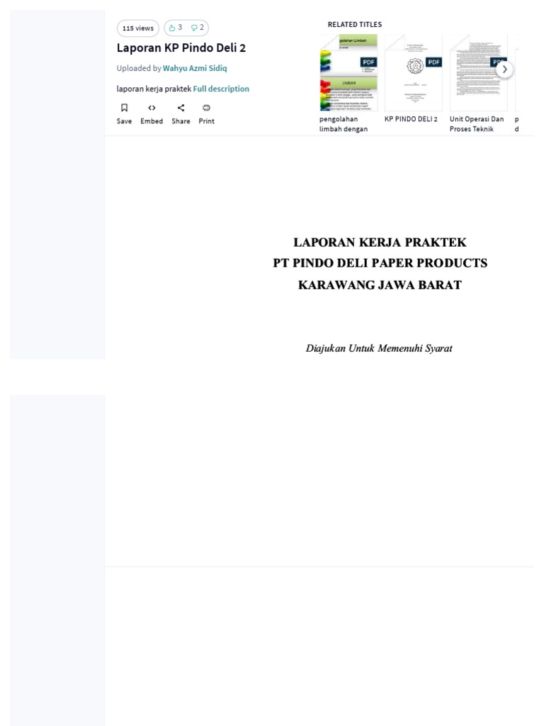 PDF Laporan KP Pindo Deli 2 Compress | PDF
