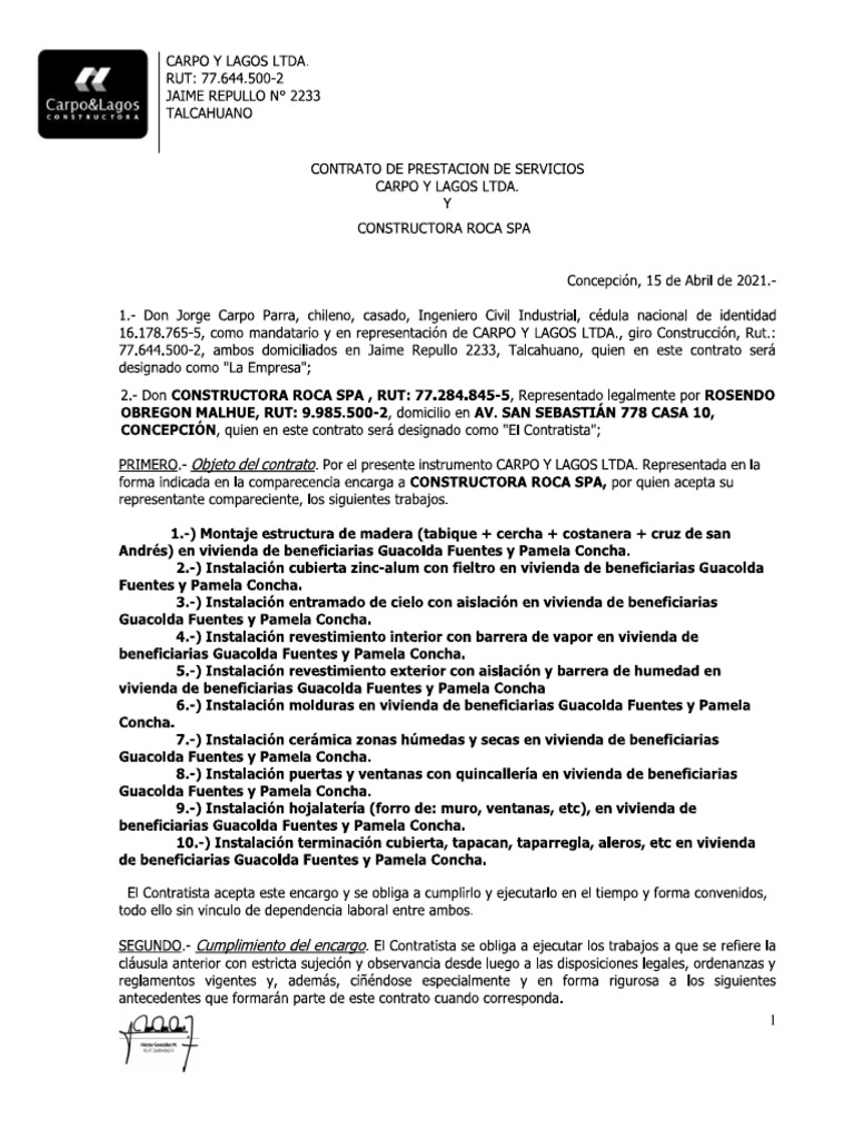 Contrato de Construcción | PDF