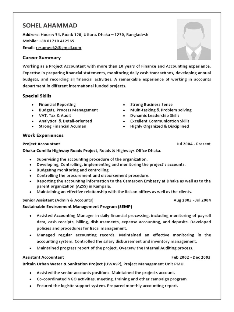 CV Writer BD Experienced CV | PDF | Accounting | Bangladesh