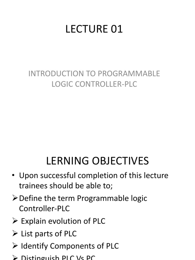 1.introduction To PLC | PDF | Programmable Logic Controller | Input/Output