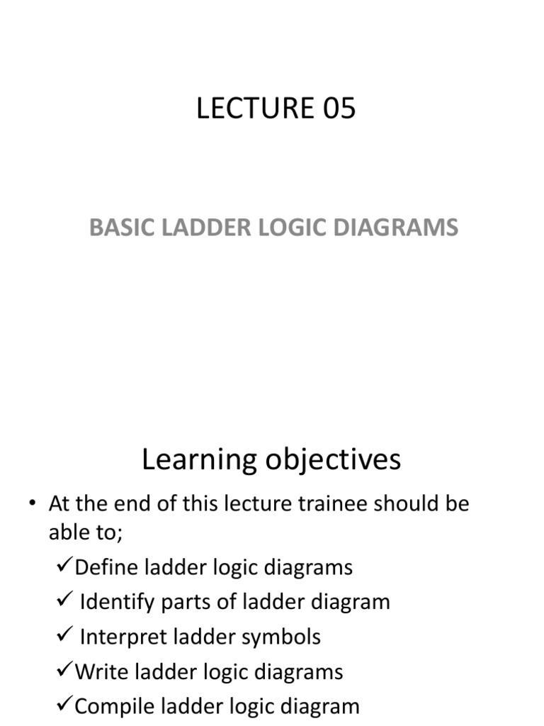 5.basic Ladder Logic Diagrams | PDF | Programmable Logic Controller | Logic Gate
